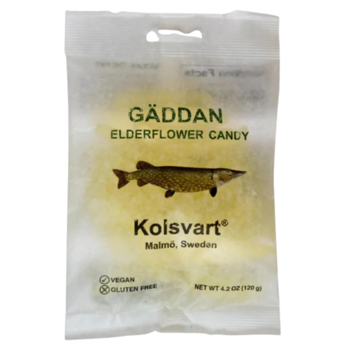 Kolsvart Gäddan Elderflower Candy Fish– So Swede!